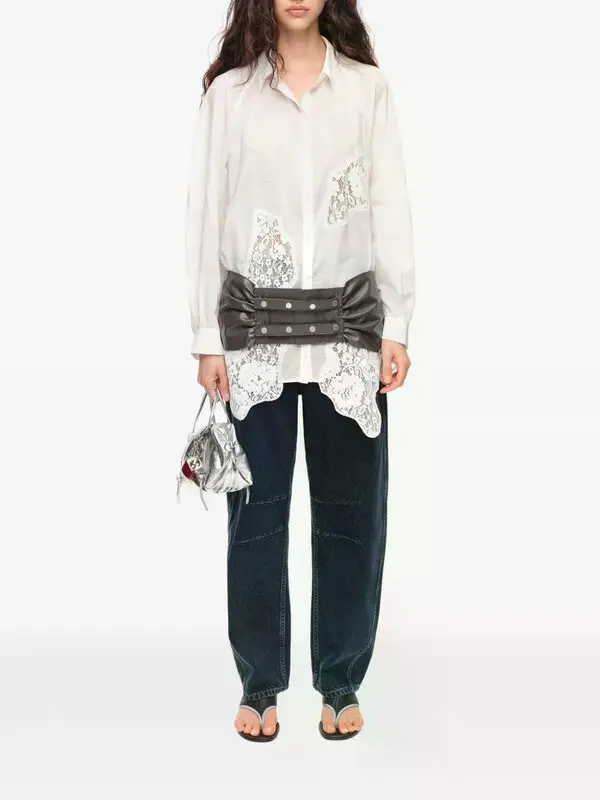 Bimba Y Lola Ivory Oversize Lace T-shirt