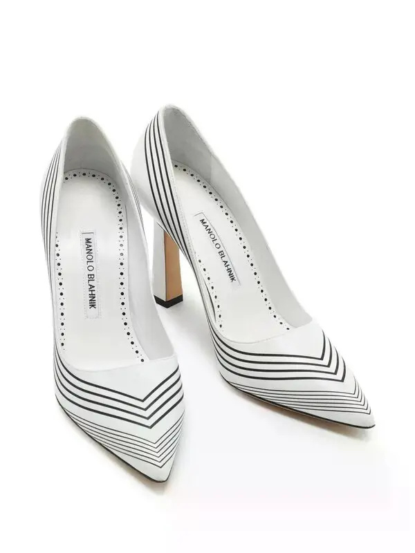 Manolo Blahnik Striped Pointed-toe Pumps