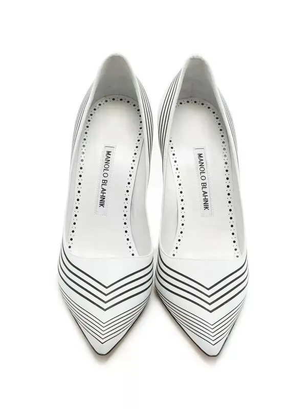 Manolo Blahnik Striped Pointed-toe Pumps