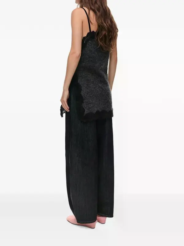 Bimba Y Lola Mohair And Lace Top - Grey