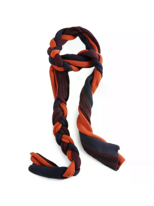 Y’s Braided Wool Scarf - Orange