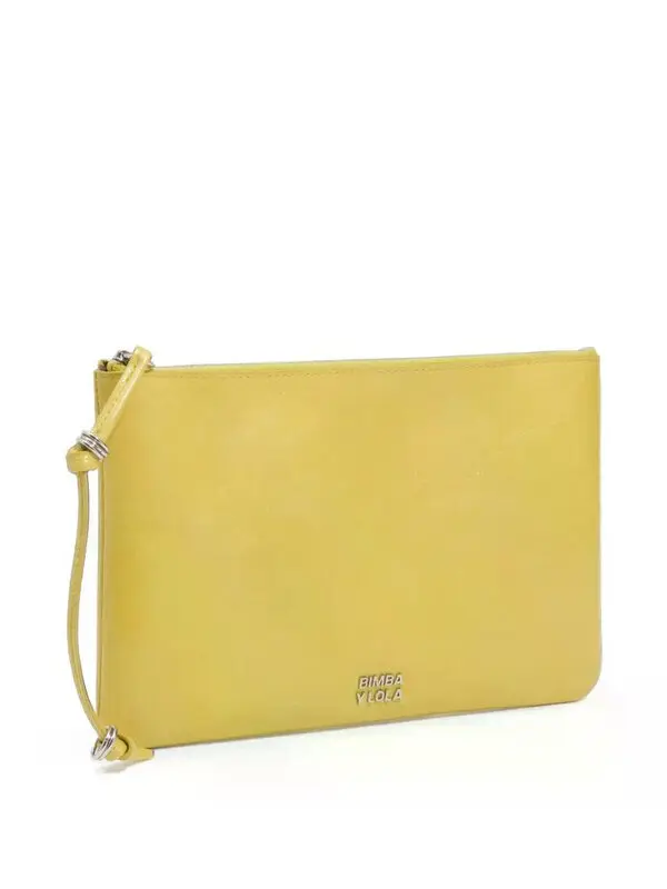 Bimba Y Lola Medium Leather Pouch In Lemon - Yellow