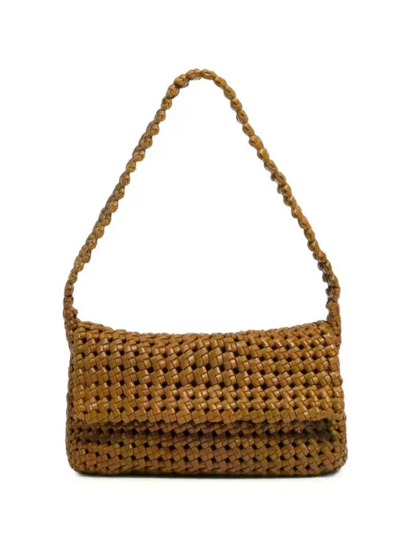 Bimba Y Lola Medium Lime Plaited Leather Shoulder Bag