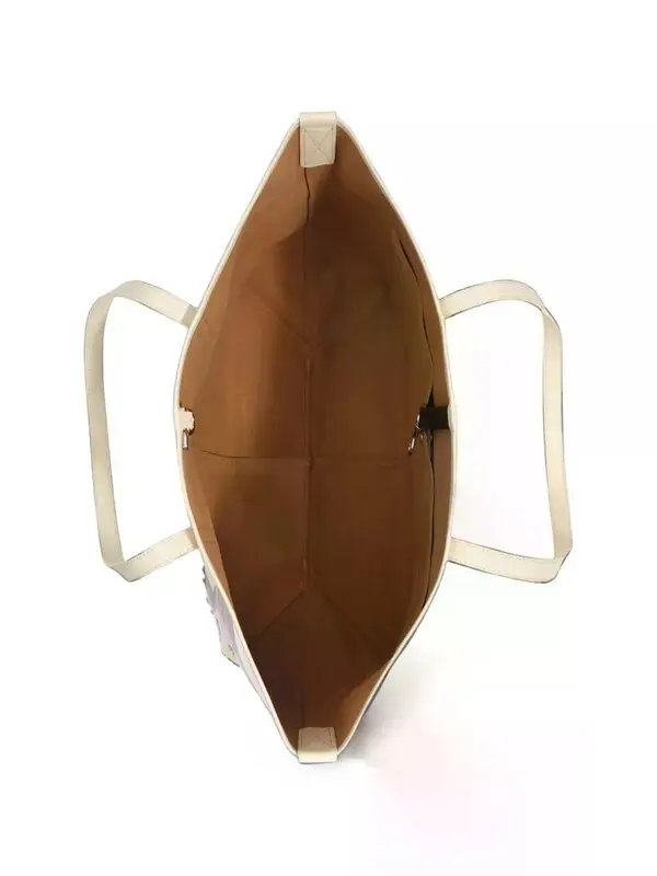 Bimba Y Lola Large Ivory Tartan Shopper Bag - Neutrals