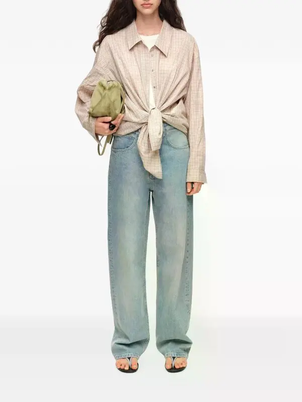 Bimba Y Lola Sand Checked Low-cut Shirt