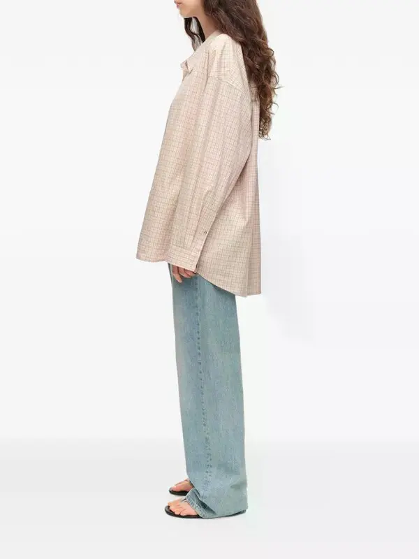 Bimba Y Lola Sand Checked Low-cut Shirt