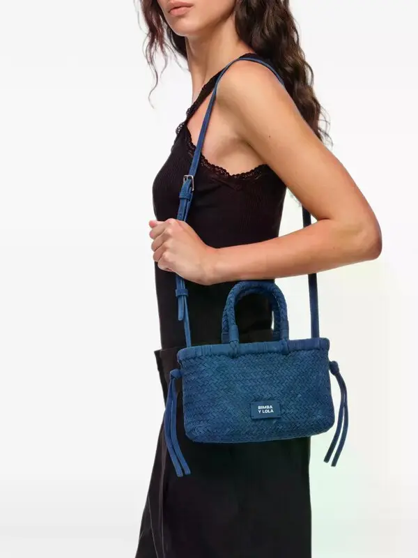 Bimba Y Lola Small Plaited Suede Crossbody Bag