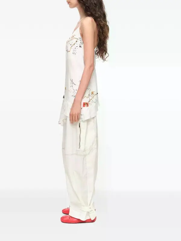 Bimba Y Lola Animal Chain Collage Vest Top With Ruffles