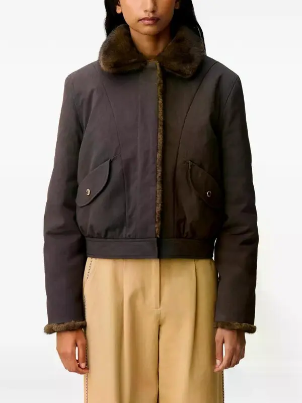Claudie Pierlot Reversible Faux Fur Trimmed Parka