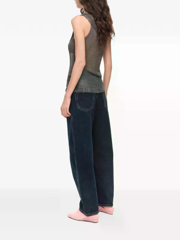 Bimba Y Lola Dark Gray Openwork Metallic Top