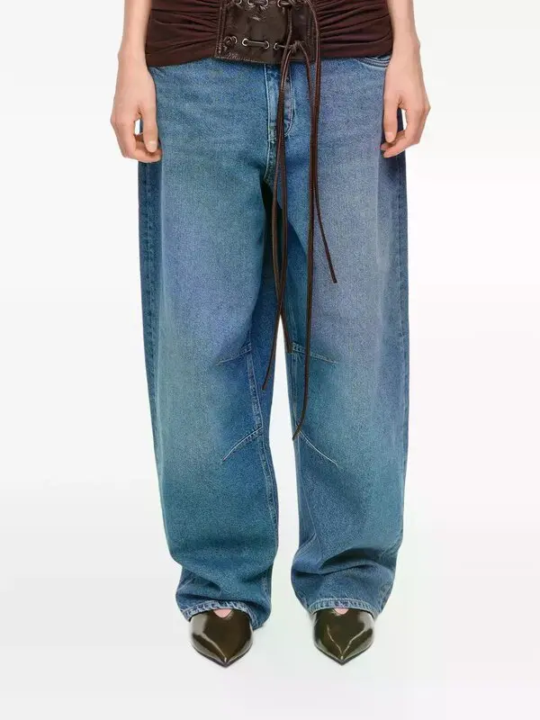 Bimba Y Lola Barrel Mid- Denim Leg 5-pocket Trousers - Blue