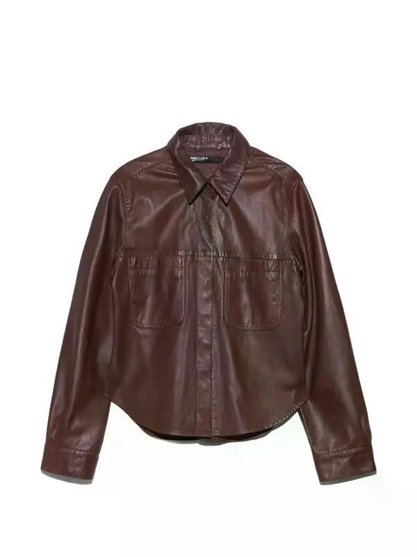 Bimba Y Lola Washed Leather Shirt - Brown