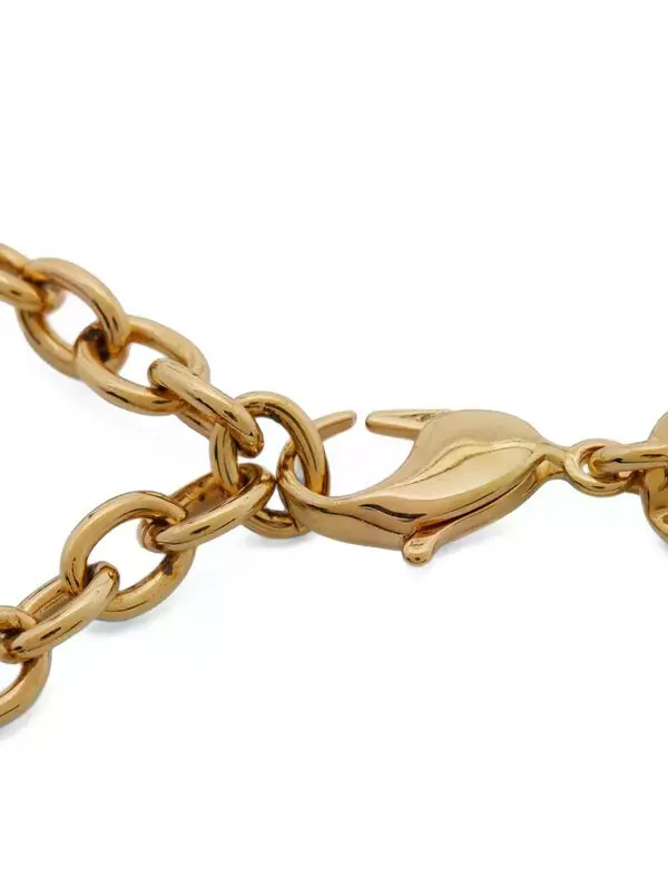 Dior Tone Curb-link Choker Necklace With Cd Initials
