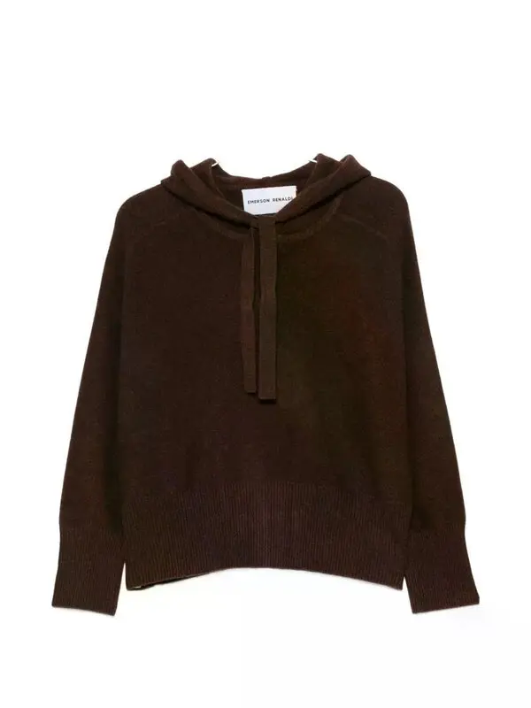EMERSON RENALDI Ribbed-knit Drawstring Hoodie