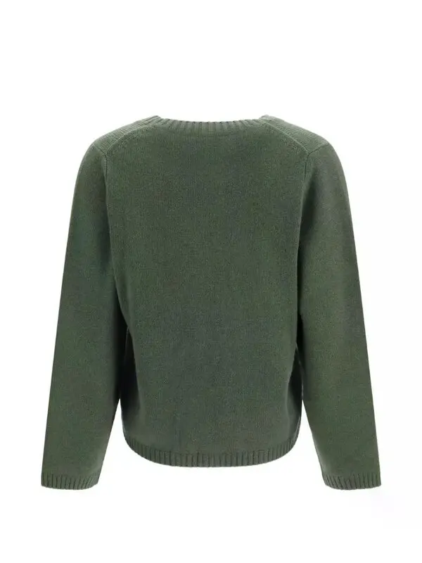 ALLUDE Cashmere V-neck Sweater - Green