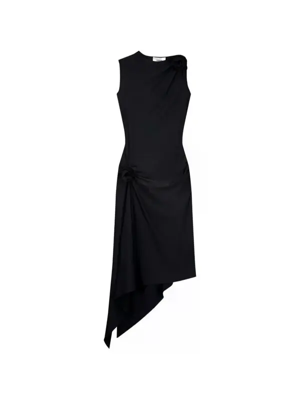 Coperni Relaxed Flower Asymmetric And Scultural Gown - Black