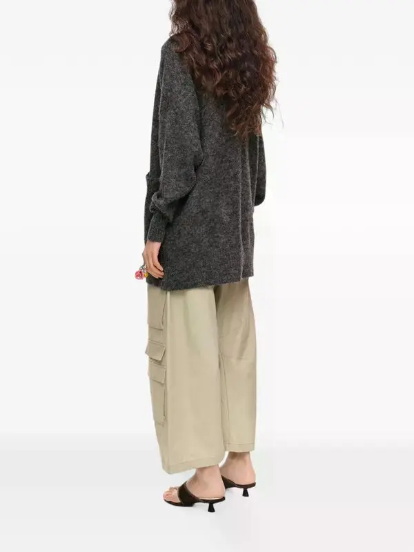 Bimba Y Lola Dark Gray Melange Alpaca Cardigan