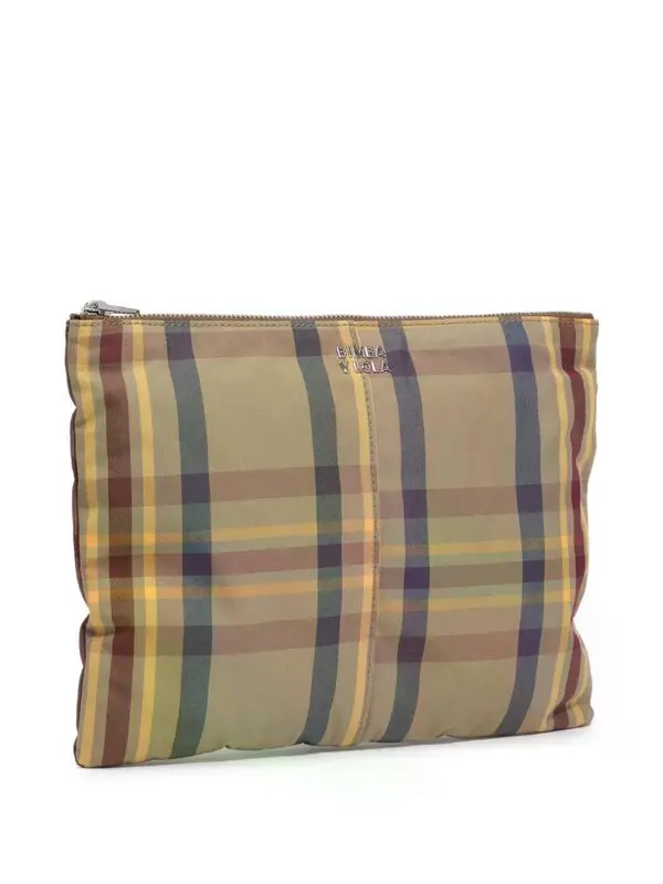 Bimba Y Lola Khaki And Garnet Tartan Jacquard Make-up Case - Neutrals