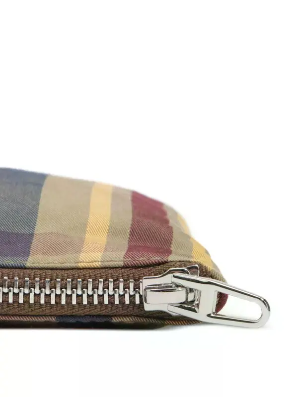 Bimba Y Lola Khaki And Garnet Tartan Jacquard Make-up Case - Neutrals