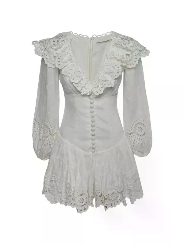 Zimmermann Fil Coupé Lace-trimmed Dress