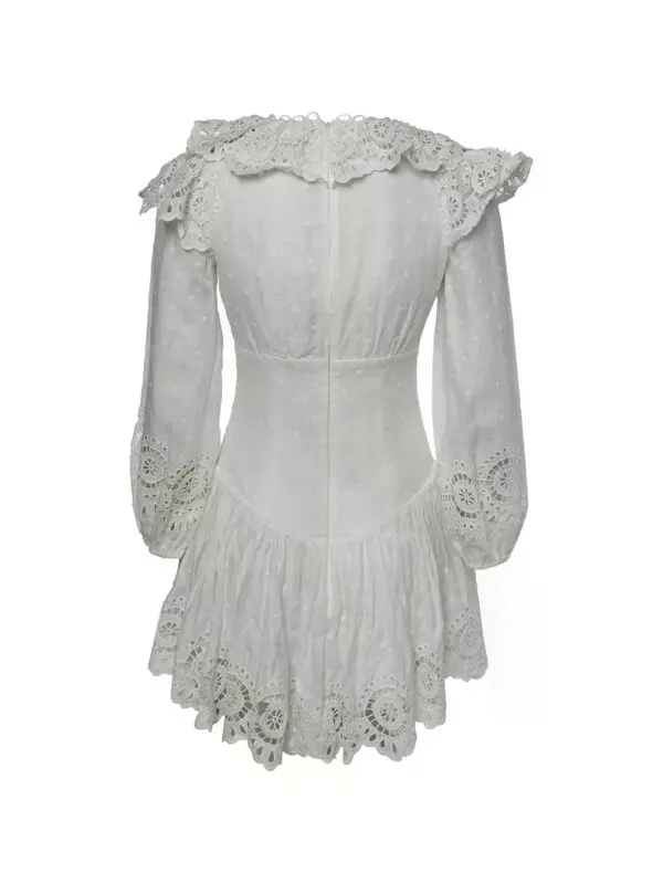 Zimmermann Fil Coupé Lace-trimmed Dress