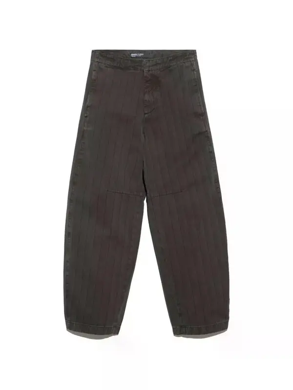 Bimba Y Lola Barrel Faded Striped Denim Trousers - Brown