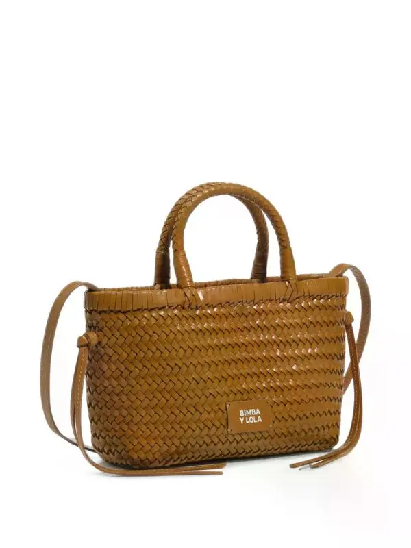 Bimba Y Lola Small Lime Plaited Leather Crossbody Bag