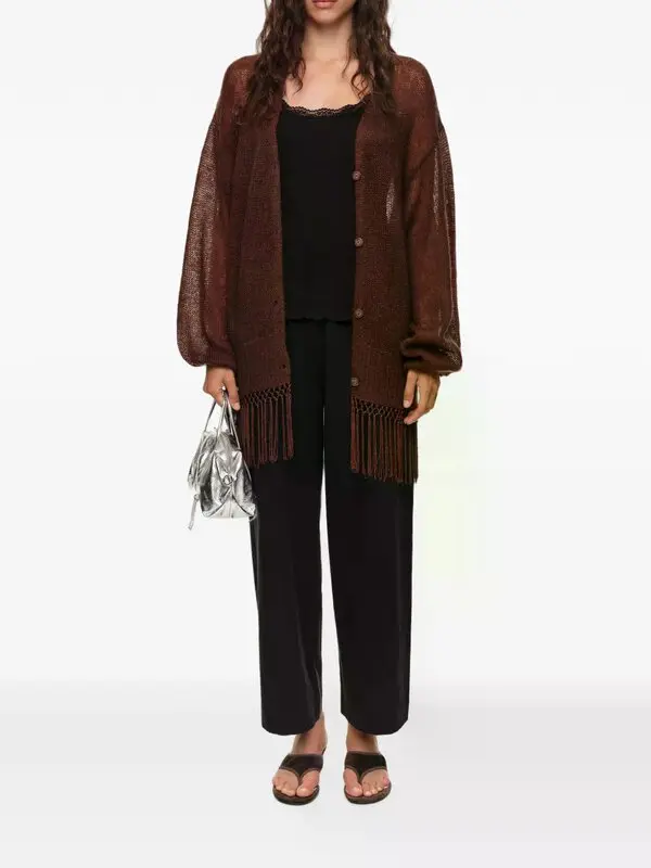 Bimba Y Lola Long Fringed Cardigan
