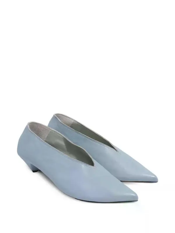 Bimba Y Lola Leather Low Heel Court Shoe