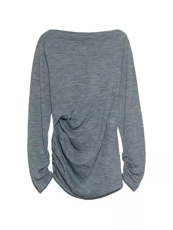 Bimba Y Lola Gray Melange Wool Knot T-shirt