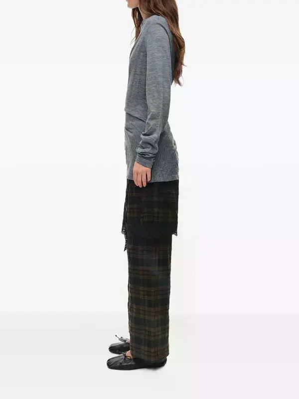 Bimba Y Lola Gray Melange Wool Knot T-shirt