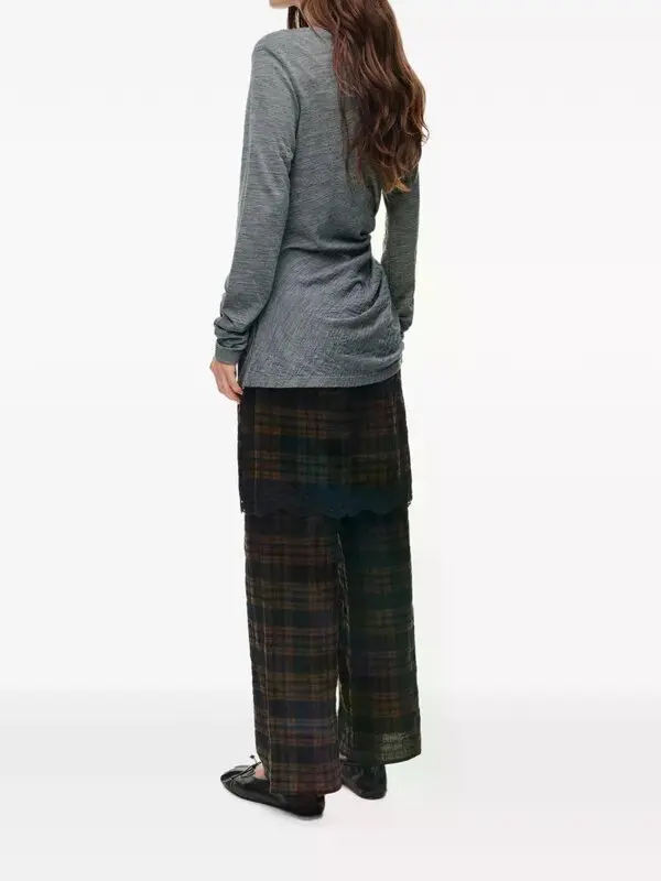 Bimba Y Lola Gray Melange Wool Knot T-shirt