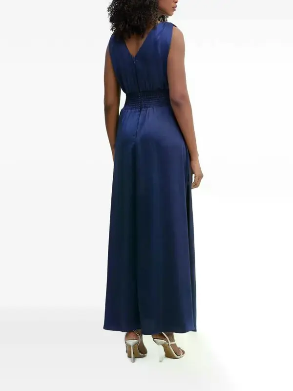MORGAN Button-embellished Ruched-waist Maxi Dress