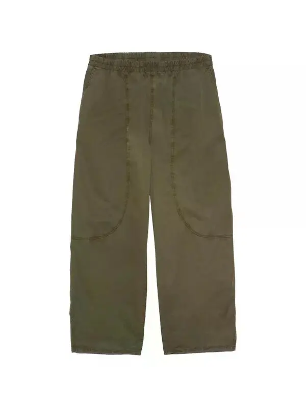 Bimba Y Lola Khaki Jogger Trousers With Decorative Stitching - Green