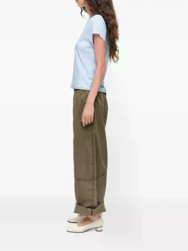 Bimba Y Lola Khaki Jogger Trousers With Decorative Stitching