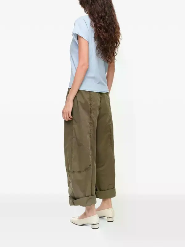 Bimba Y Lola Khaki Jogger Trousers With Decorative Stitching