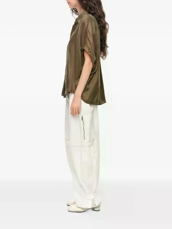 Bimba Y Lola Khaki Fluid Cape Shirt