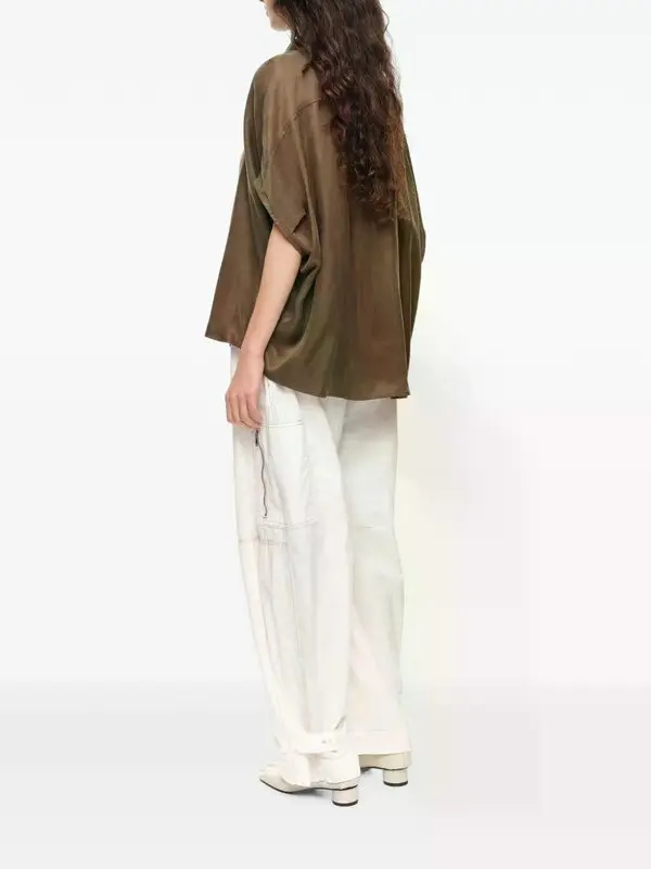 Bimba Y Lola Khaki Fluid Cape Shirt