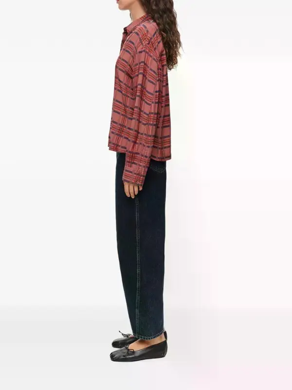 Bimba Y Lola Garnet Checked Boxy Fluid Shirt