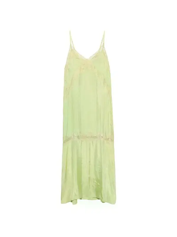 Bimba Y Lola Lime Lace-trim Slip Dress - Green