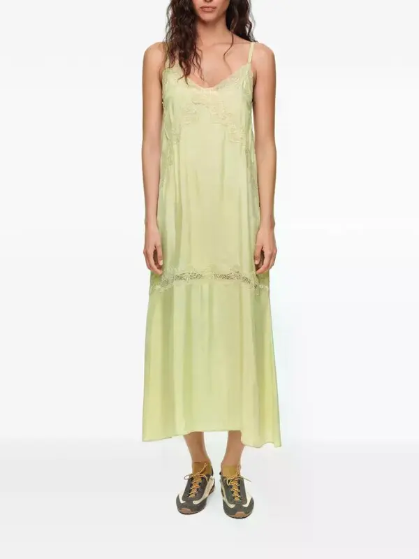 Bimba Y Lola Midi Lace Trim Slip Dress