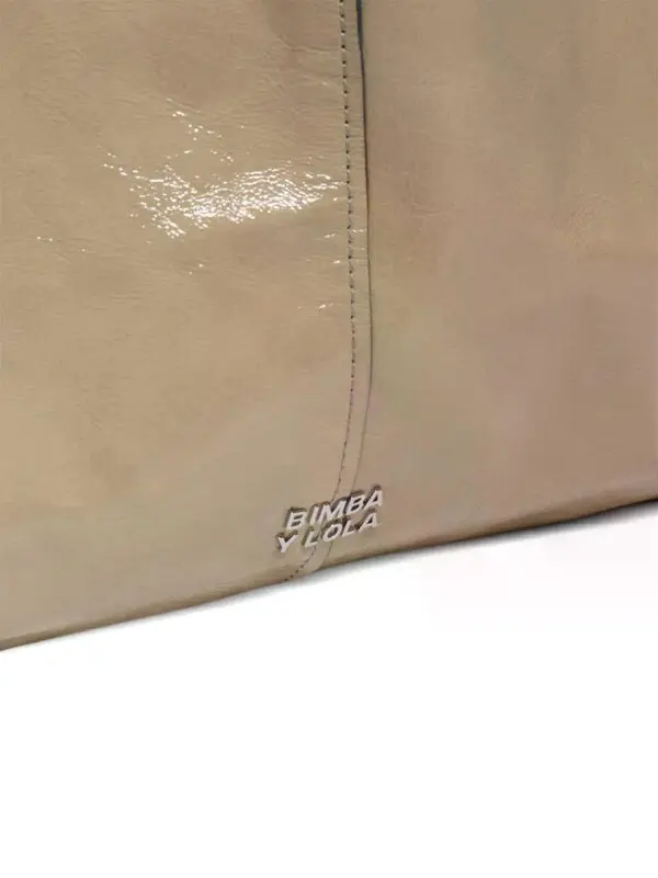Bimba Y Lola Shiny Sage Leather Maxi Shopper Bag