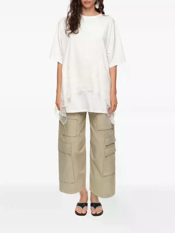 Bimba Y Lola Lace Ruffle T-shirt - White