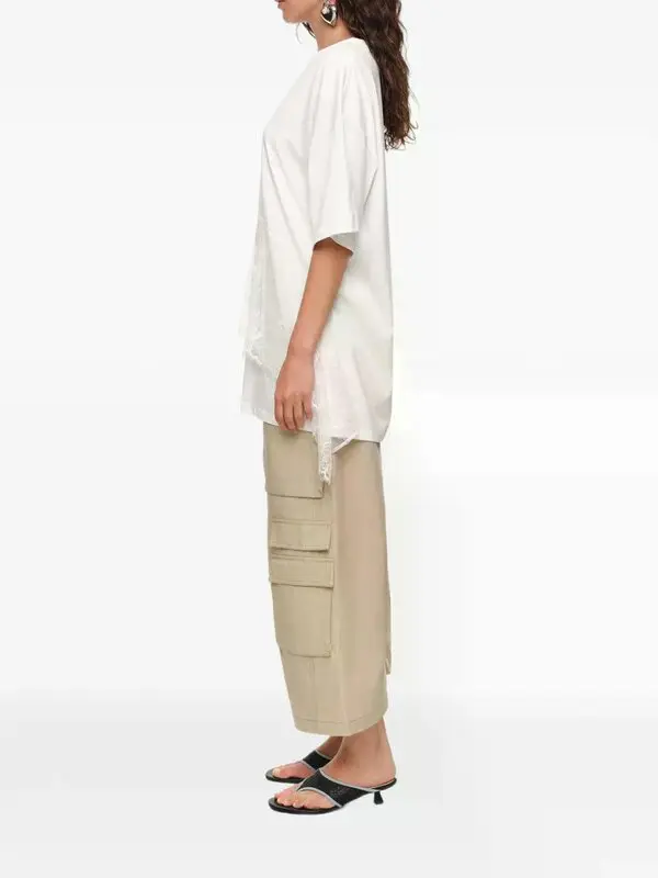 Bimba Y Lola Lace Ruffle T-shirt - White