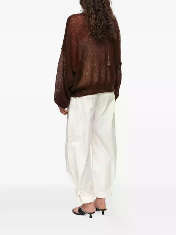 Bimba Y Lola Dark Mohair Boat-neck Sweater - Brown