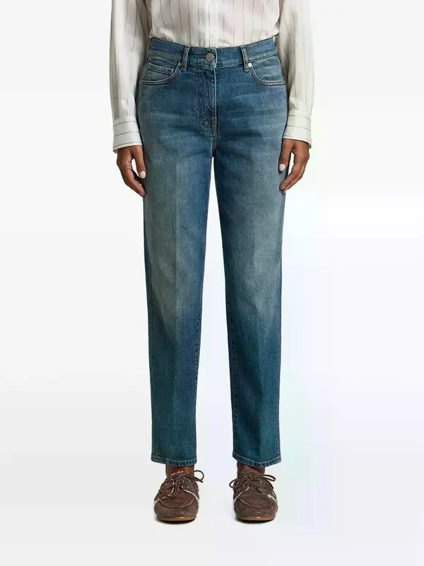 Peserico Faded-effect Straight-leg Jeans - Blue