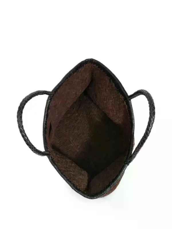 Bimba Y Lola Large Plaited Chocolate Leather Shopper Bag