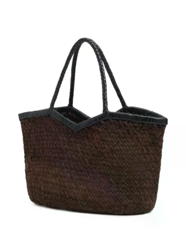 Bimba Y Lola Large Plaited Chocolate Leather Shopper Bag