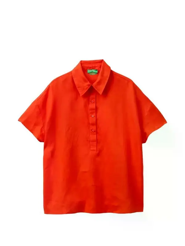 BENETTON Linen Short-sleeve Blouse