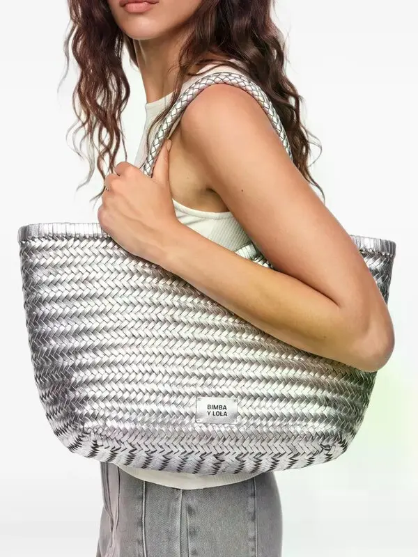 Bimba Y Lola Woven Leather Tote Bag